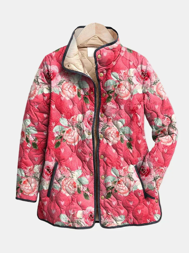 Kacy - Vintage Charming Floral Quilted Jacket